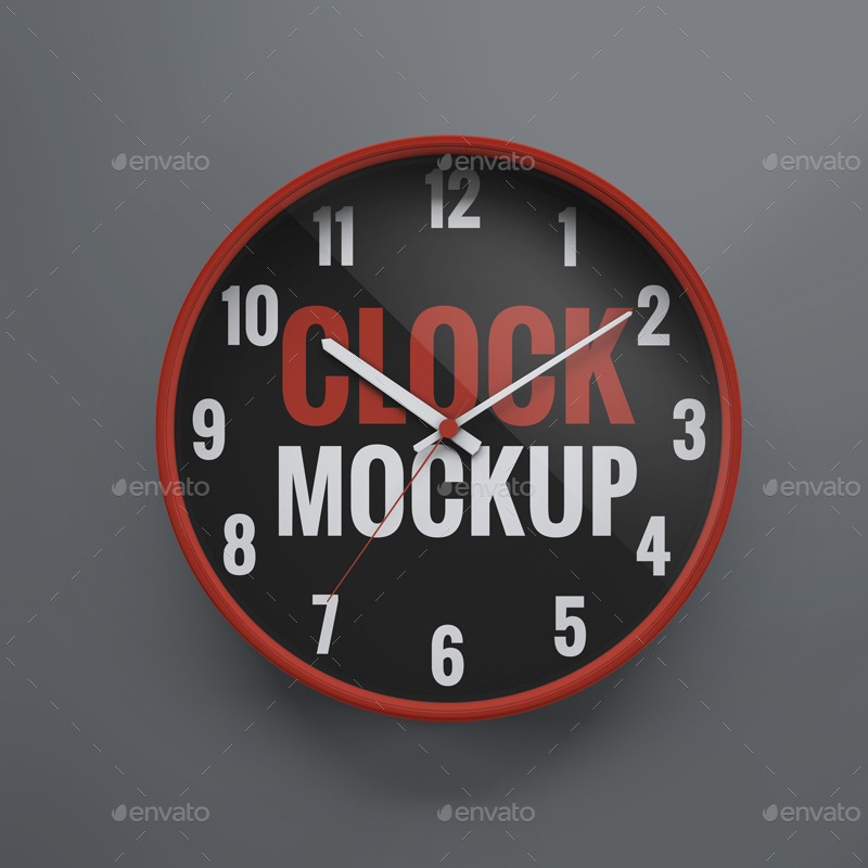 Wall Clock Mock-Up, Graphics | GraphicRiver